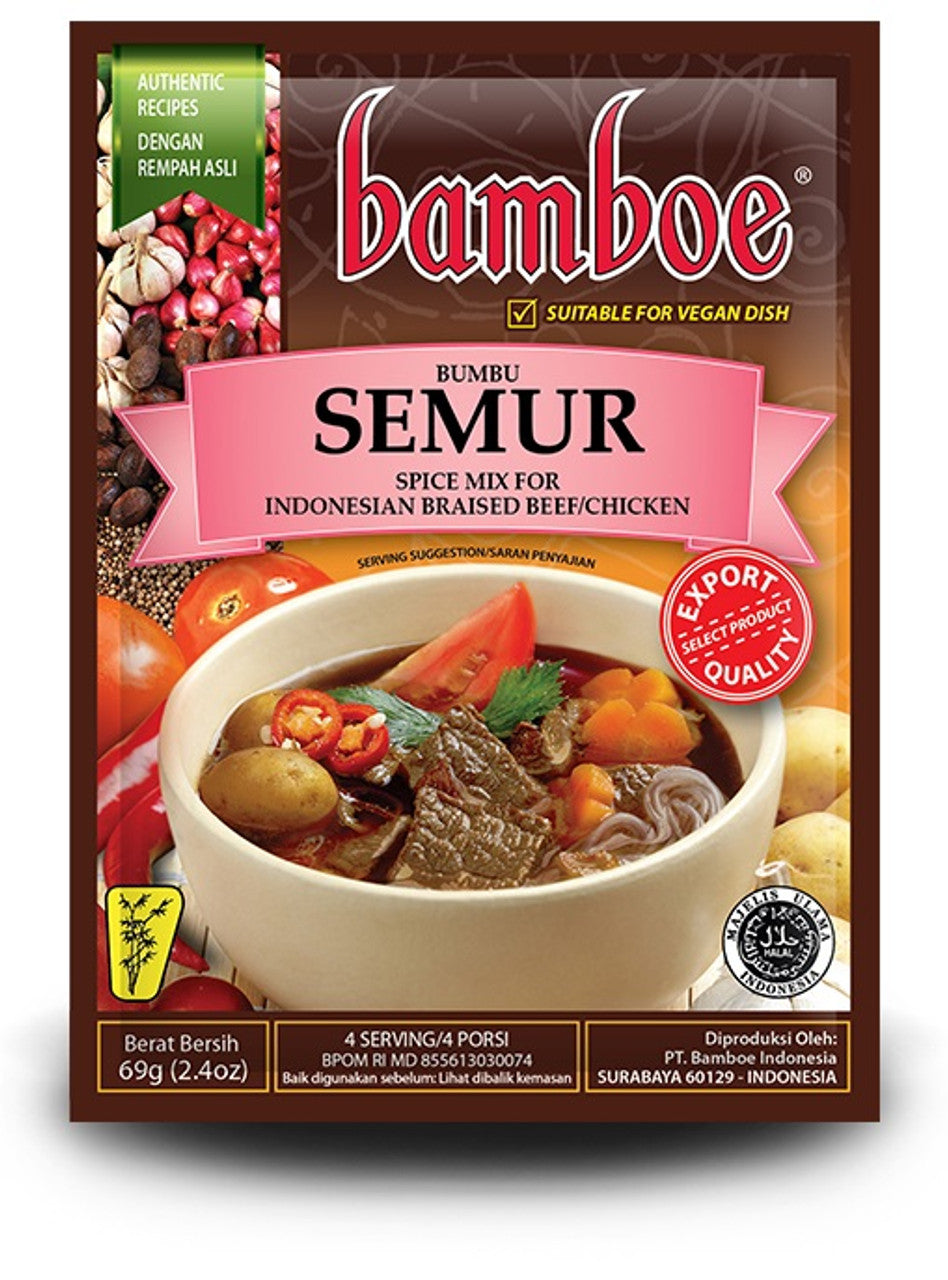 Bamboe Bumbu Semur (Spice Mix For Indonesian Braised Beef/Chicken) 69g ...