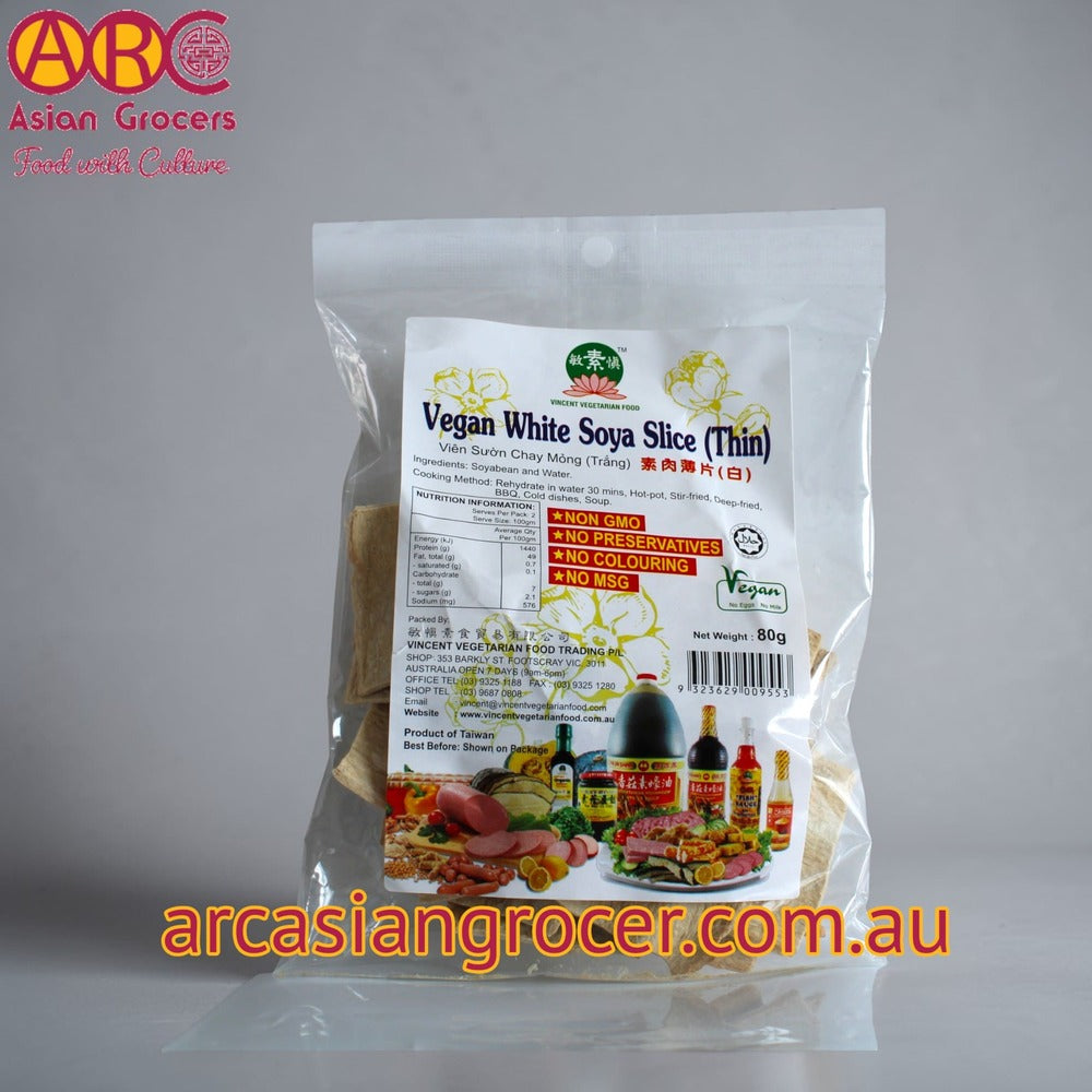 Vincent Vegetarian Food Vegan White Soya Slice (Thin) 80g – ARC ASIAN ...